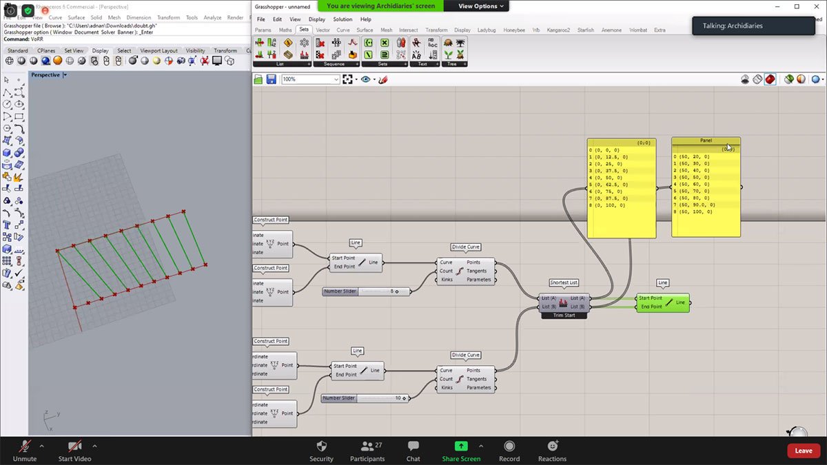 Day 5 | Learning more about Grasshopper, Task 1, 2 & 3 - ArchiDiaries