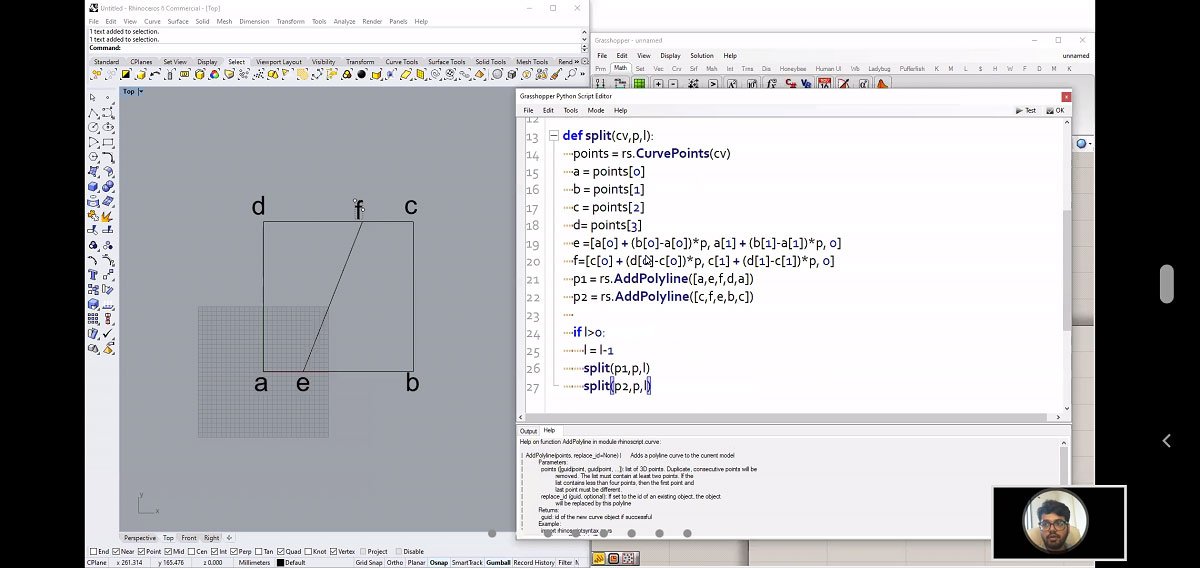 Day 7| GhPython scripting in grasshopper: Task 1,2,3 - ArchiDiaries